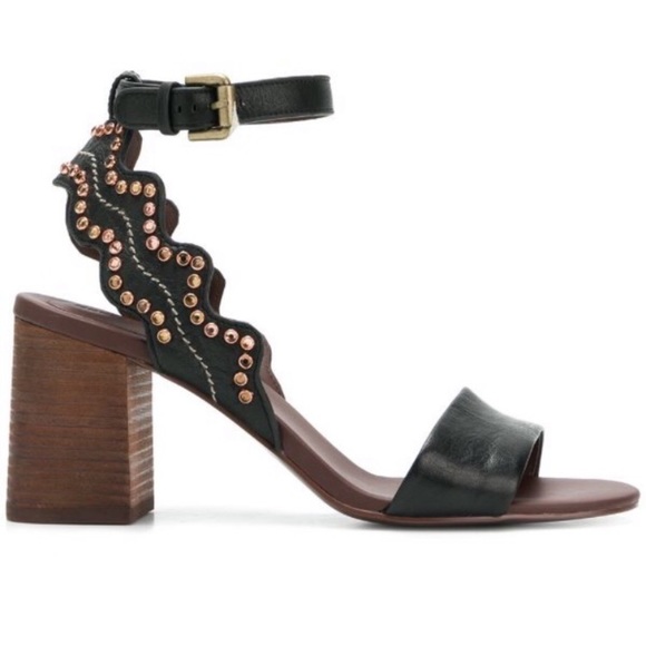 See By Chloe | Shoes | Nwt See By Chloe Black Stud Embellished Sandals ...